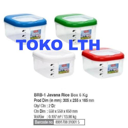 Jual RICE BOX JAVANA 6 KG TEMPAT BERAS KOTAK SERBAGUNA BRB-1 BASIC HOME ...