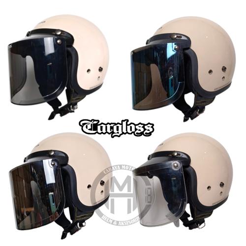 Jual helm cargloss cream kaca lurus/flat kaca cembung - KACA CEMBUNG ...