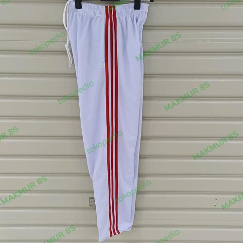 Jual celana training putih lis merah dewasa/training pria/wanita ...