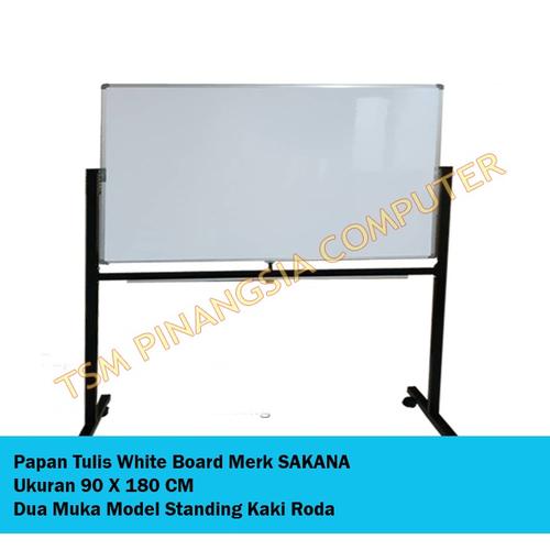 Jual White Board SAKANA 90X180 cm Papan Tulis Whiteboard + Kaki Dua ...