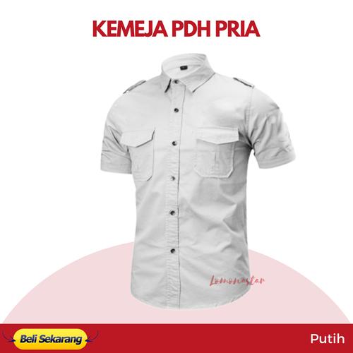Jual Baju PDH Pria Lengan Pendek Putih Polos - Seragam Kerja PDH PDL ...