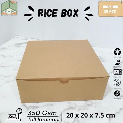 Jual GOJEK ONLY PAPER RICE BOX NASI MAKANAN KRAFT TEBAL 20 X 20 LARGE ...