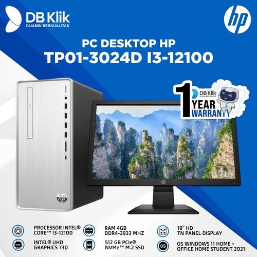 Promo PC Desktop HP TP01-3024d i3-12100 4GB SSD 512GB NoDVD WIN11+OHS 19.5" Cicil 0% 3x ...