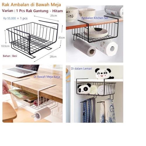 Jual Rak Ambalan Holder Jepit Bawah Meja Desk Mount Tray Cable ...