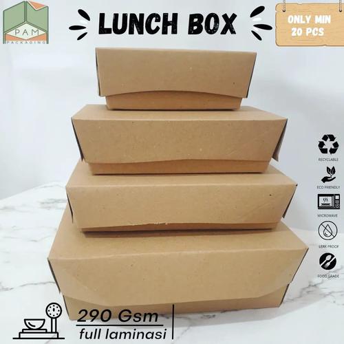 Jual PAPER LUNCH BOX TAKEAWAY KEMASAN KOTAK MAKANAN BAHAN KRAFT 325 ...