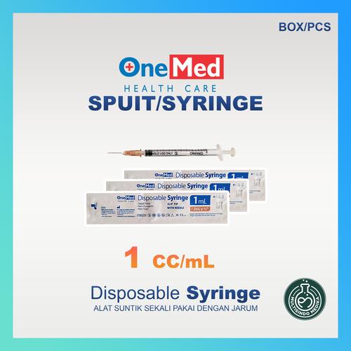 Jual Spuit 1cc / Syringe 1ml Spoit 1 ml 1 cc ONEMED Box isi 100pcs ...