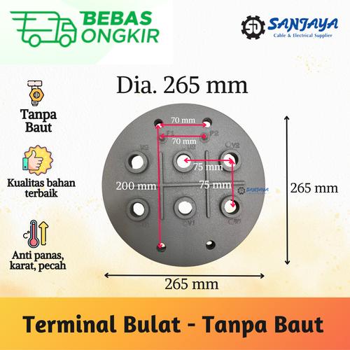 Jual Terminal Koneksi Dinamo Bulat tanpa Baut ELEKTRO MOTOR Bulet 265mm ...