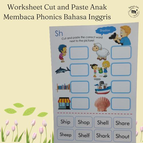Jual Worksheet Cut and Paste Anak Membaca Phonics Bahasa Inggris - -ip ...