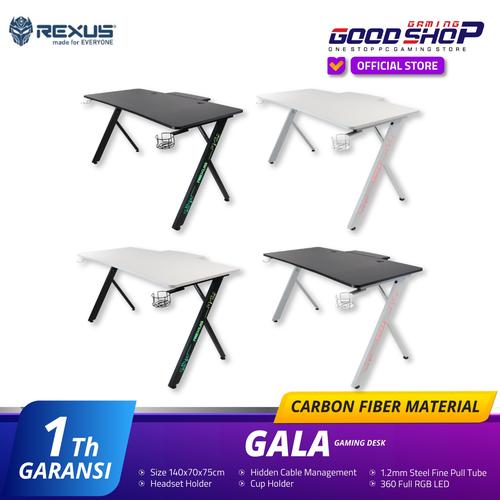 Promo Rexus Gaming Desk / Meja Gaming Gala RGB - White-Black Cicil 0% ...