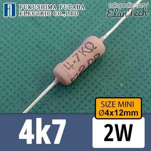 Jual Resistor 4k7 2W Futaba miniaturized size 1W 4.7 Kilo Ohm Elantech ...