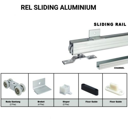 Promo Rel Pintu Geser Sliding Aluminium D3/J3 panjang 1.8meter Komplit ...