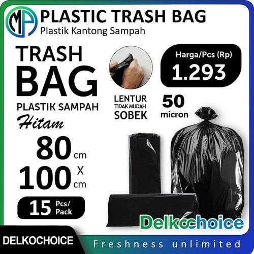 Jual Kantong Plastik Sampah / Plastic Trash Bag / Kresek Hitam 80cm x ...