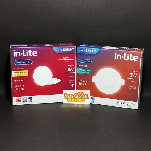 Jual Lampu downlight panel IB led inlite INPS628R bulat 3 watt - Putih ...