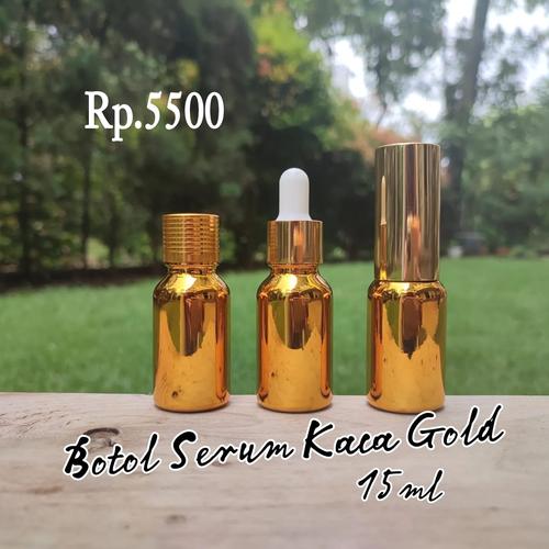 Jual Botol Spray Pump Botol Kaca Gold 15ML Botol Skincare Botol Pump ...