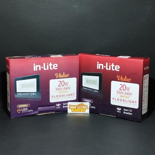Jual Lampu sorot inlite value INF030 20 Watt / Floodlight IP65 - Putih ...
