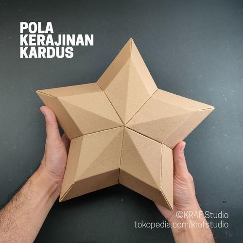 Jual Pola Kerajinan Kardus no.1754: Bentuk Bintang Tiga Dimensi Besar ...