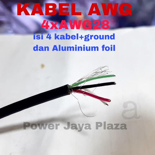 Jual Kabel data sensor isi 4 + ground & aluminum foil AWG28 d:4mm ...