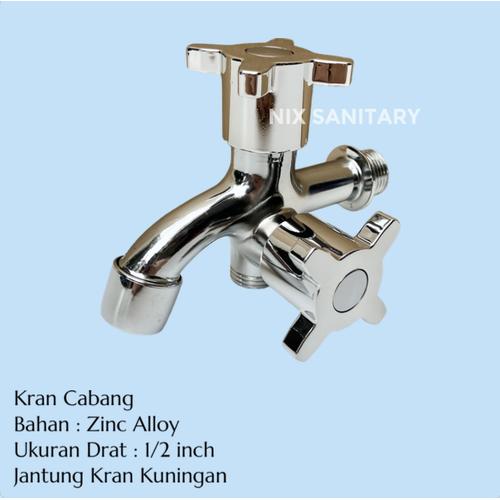 Jual Keran Cabang Double Kran Shower Baling Drat 1/2 inch - Kran Baling ...