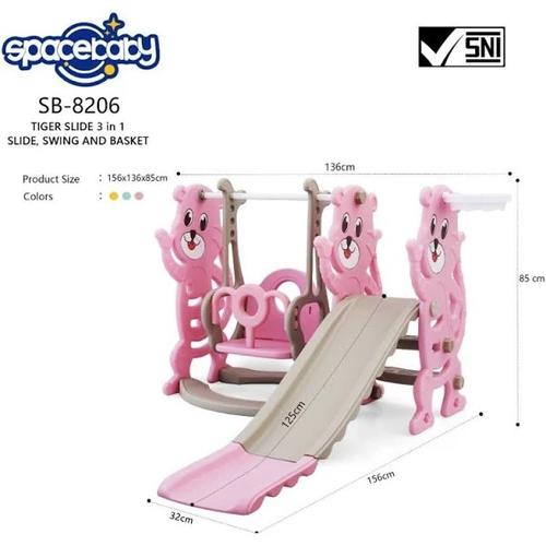 Jual Mainan Anak Perosotan Space Baby 3 in 1 Slide Model Dino SB-8206 - Merah Muda - Jakarta ...