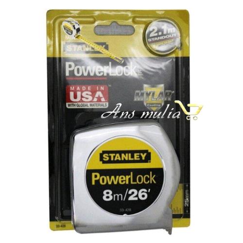 Jual Meteran STANLEY 8 meter 26 ft POWERLOCK Alat ukur Stanley 33 - 428 ...