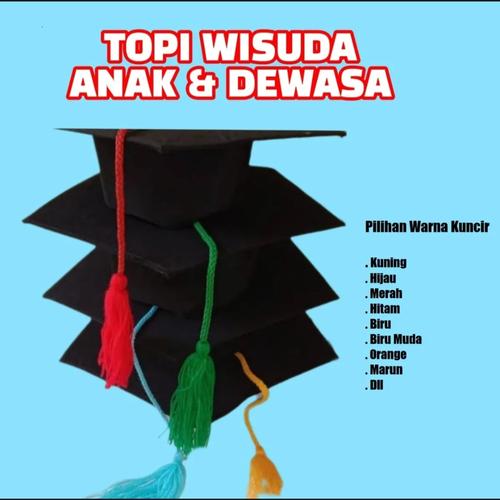 Jual TOPI WISUDA - TOPI TOGA - ANAK/DEWASA - Tali Biru Tua, SD/SMP ...