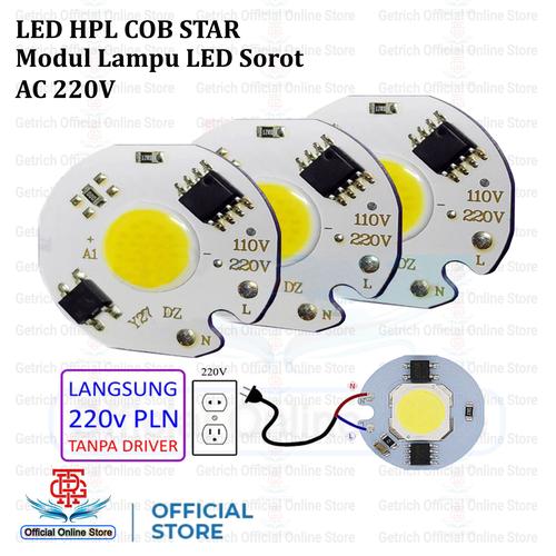 Jual LED HPL COB Star 3 5 7 10 12W Modul Bohlam Lampu Sorot AC 220V ...