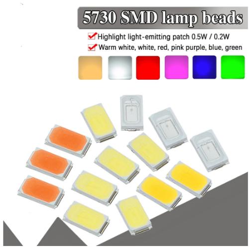 Jual Lampu LED SMD Chip 5730 Putih Merah Kuning Biru Warm White Hijau ...