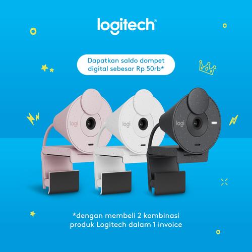 Promo Logitech Brio 300 Webcam Full HD Shutter Privasi & Noise-Reducing ...
