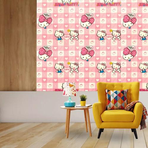 Jual WALLPAPER STICKER DINDING HELLO KITTY SQUARE NEW MOTIF UK. 9M x ...