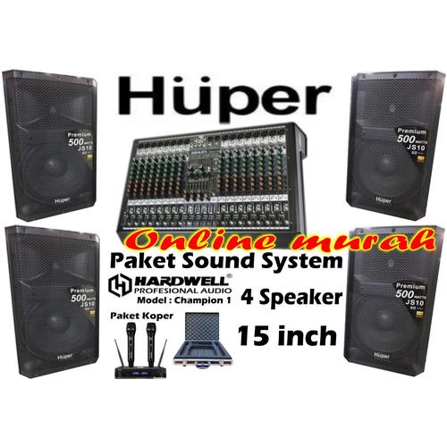 Jual promo paket huper js10 4 speaker 15 inch garansi resmi original ...