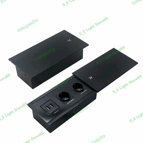 Jual Stop Kontak Meja Slide / Colokan Kabel Meja Sliding Colokan + USB ...