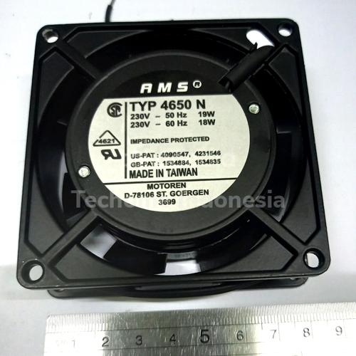 Jual Kipas Axial Fan AC 220v/230v 8x8cm tebal 2.5cm AMS TYP 4650N ...