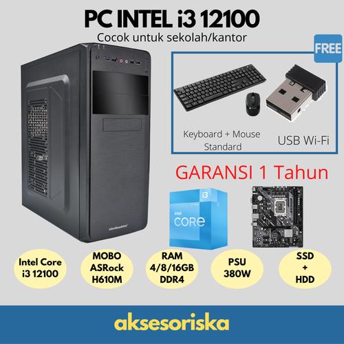 Jual Paket CPU Komputer PC Rakitan Intel Core i3 12100 GEN 12 Alder ...