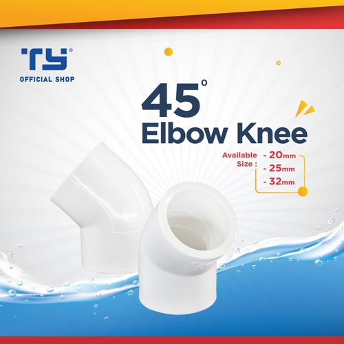 Jual TY 45 Deg Elbow Knee / Keni Pipa Pipe U – PVC by 3 Pawns - WHITE ...