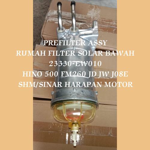 Jual RUMAH FILTER SOLAR BAWAH HINO 500 23330-EW010 PREFILTER ASSY J08E ...