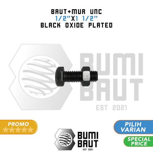 Jual Baut Mur UNC 1/2" Inci Hexagon Besi Hitam (Kunci 19) Drat Kasar ...