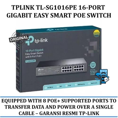 Jual TP-LINK TL-SG1016PE 16-Port Gigabit Easy Smart PoE Switch 8-Port PoE+ - Jakarta Pusat - Das ...