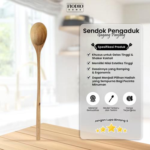 Jual Sendok Kayu Jati Pengaduk Jus Gagang Panjang Peralatan Makan ...