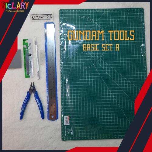 Jual SET Alat Rakit Gundam Toolkit Model Kit Pinset Cutting Mat Pen ...