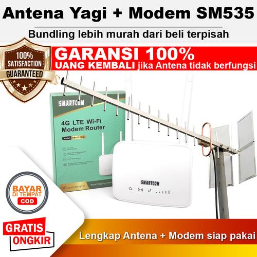 Jual Paket Antena Yagi Extreme 3 + Router Modem SMARTCOM SM-535 PRO SM535 - Economic, 15 Meter ...