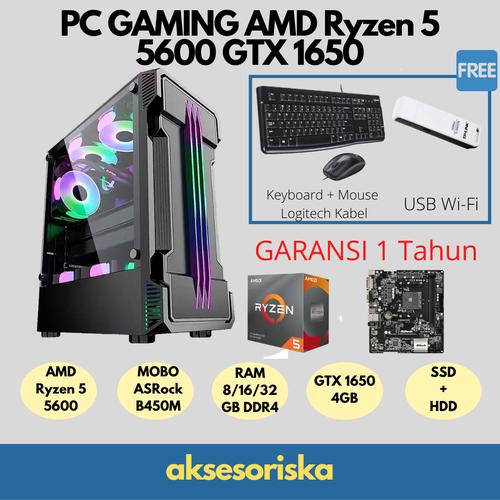 Jual Paket PC Rakitan Komputer CPU Gaming AMD Ryzen 5 5600 VGA GTX 1650 ...