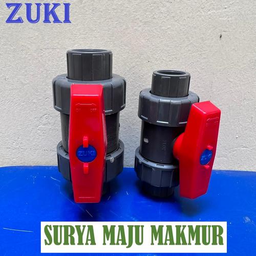 Jual BALL VALVE DOUBLE UNION ZUKI 1/2" 3/4" inch PVC STOP KRAN WATER ...