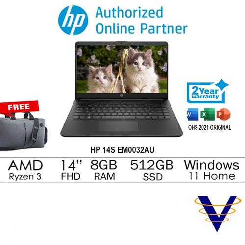 Jual HP 14S EM0032AU AMD RYZEN 3 7320 8GB 512SSD RADEON W11+OHS 14.FHD ...