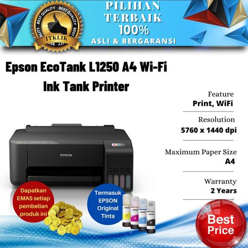 Promo Printer Epson L1250 EcoTank Print Only Wi-Fi Ink Tank - Hitam ...