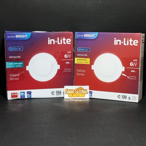 Jual Lampu downlight panel IB led inlite INPS628R bulat 6 watt - Putih ...