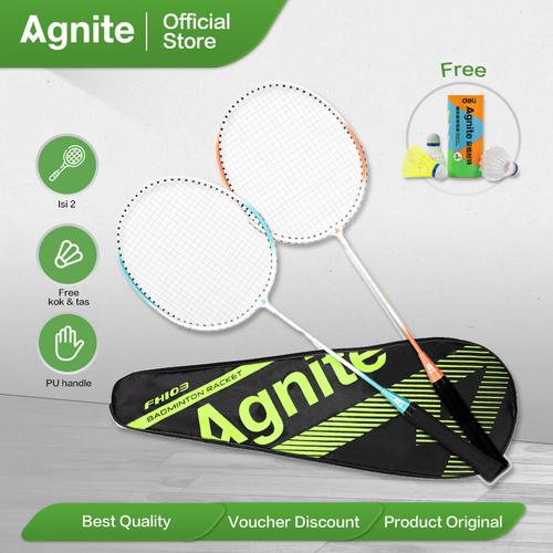 Jual Agnite Raket Bulutangkis/Badminton Racket Isi 2 Gratis Tas & Kok ...