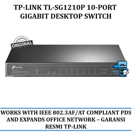 Jual TP-Link TL-SG1210P 10-Port Gigabit Desktop Switch with 8-Port PoE+ ...