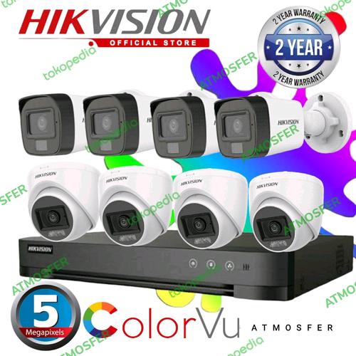Jual Paket Cctv HIKVISION 8 Channel 5MP 3K Colorvu Lengkap Original - NON HARDISK - Jakarta ...