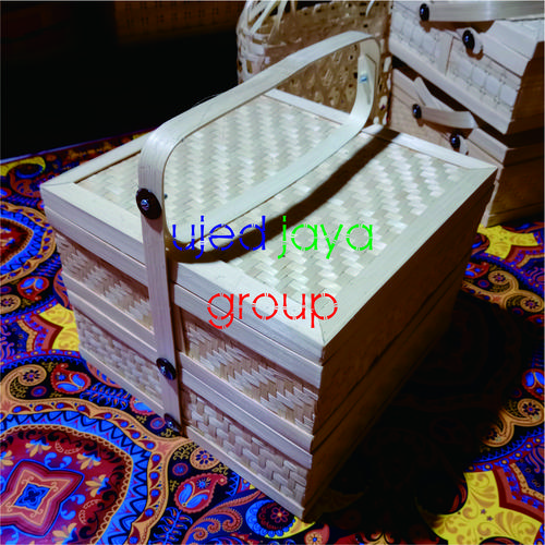 Jual rantang makanan dari bambu kotak anyaman rapat uk. 30 x 30 cm ...