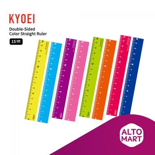 Jual Kyoei Double-Sided Color Straight Ruler 15 cm Penggaris Warna 2 ...